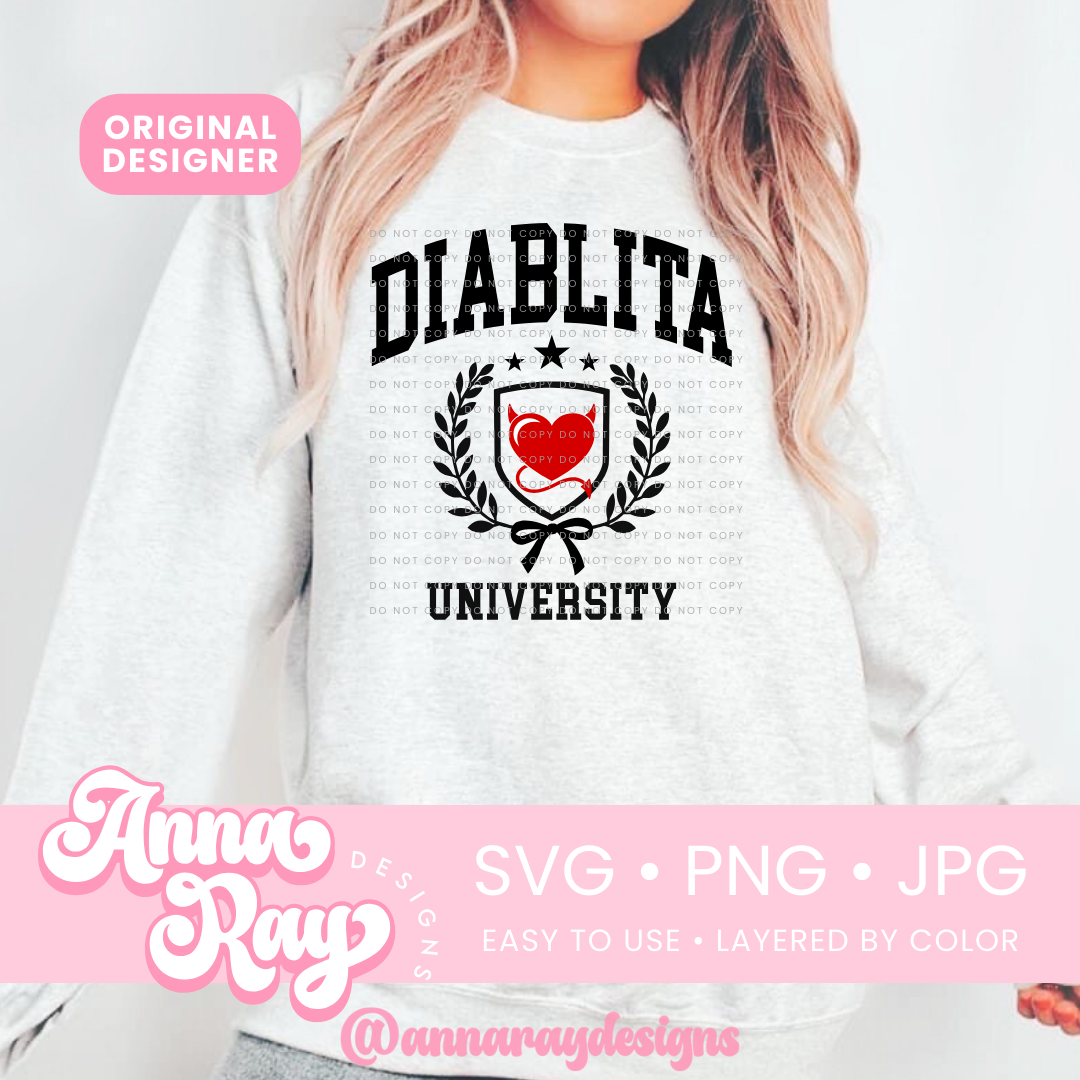 Diablita University SVG PNG JPG – Anna Ray Designs