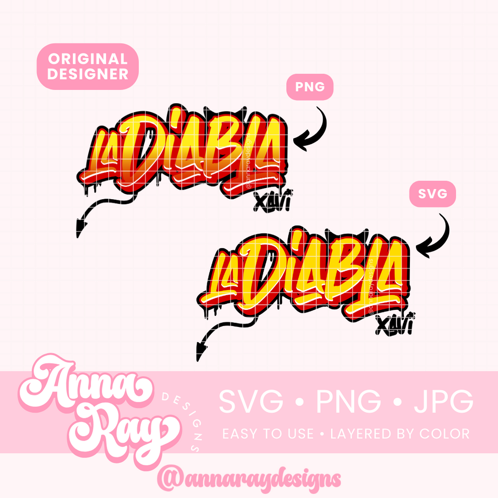 La Diabla Xavi SVG PNG JPG – Anna & Ray Designs